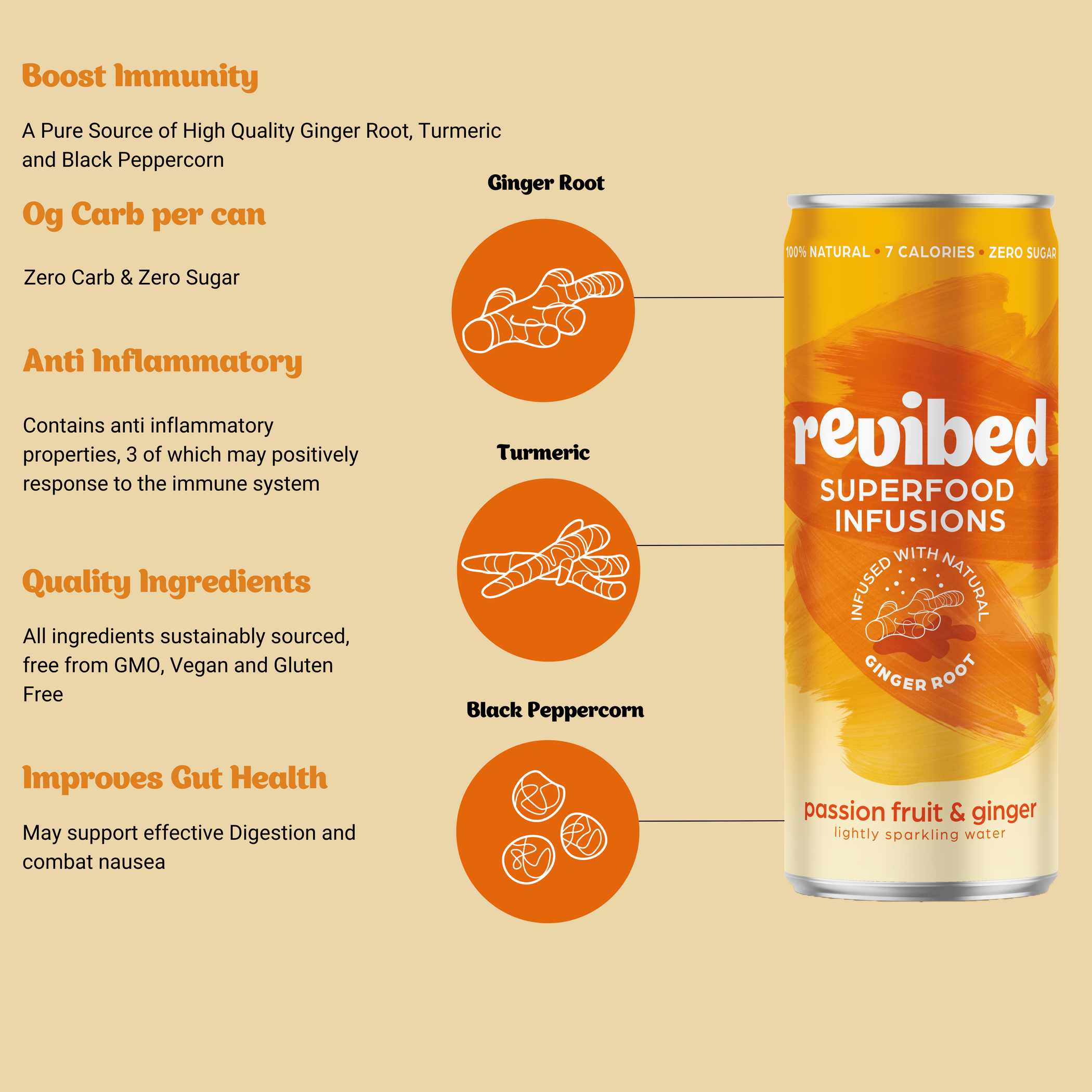 Passionfruit & Ginger (250ml) – Revibed Drinks